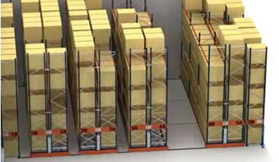 3D animation of a mobile racking system for pallets | Mecalux.com.au