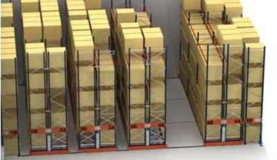 3D animation of a mobile racking system for pallets | Mecalux.com.au